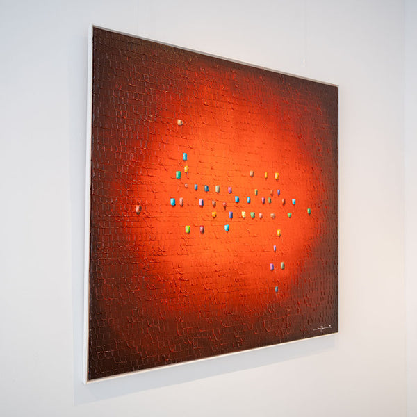 "analoge pixel / rot" | Danny Frede | 2023 | 120 x 120 x 2 cm - Galerie ...